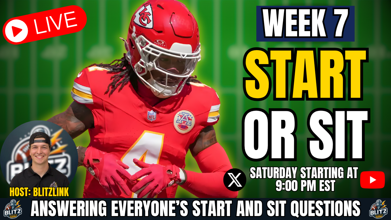 Fantasy Football Start And Sit Quarterbacks Week 7 | Blitz Sports Media